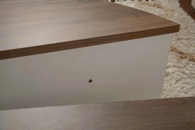 Designový konferenční stolek Baltenis 90 cm vzor ořech / bílý