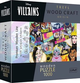 Dřevěné puzzle trefl wood craft origin puzzle disney: setkání záporáků 1000 dílků