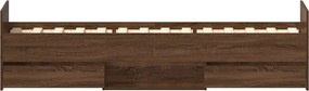 Rám postele s hlavovým a nožním čelem hnědý dub 100 x 200 cm 3203802
