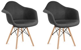 Konsimo Sp. z o.o. Sp. k. | SADA 2x Jídelní židle NEREA 80x60,5 cm šedá/buk | KO0110