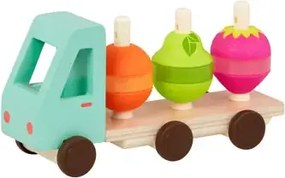 B-Toys Náklaďák dřevěný Stack  Roll Fruit Truck / od 18 měsíců