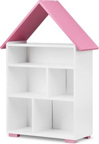 Dětský regál na hračky PABIS růžový/bílý