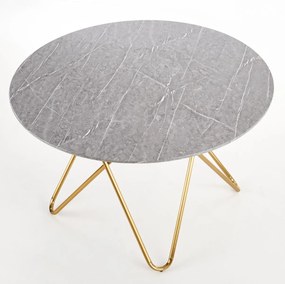 Kulatý stůl se zlatými nohami Glamour Mramorová deska 120 cm JANNIE