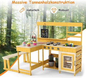 Costway Bahenní kuchyňka s piknikovým stolem pro děti Kuchyňka na hraní