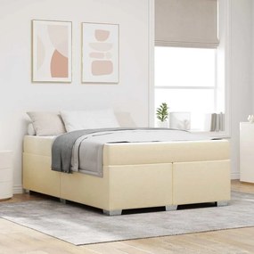Rám postele s matrací Krémová 140 x 200 cm textil 3399192