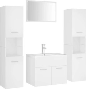 Set koupelnového nábytku bílý kompozitní dřevo 3071495
