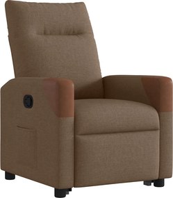Zvedací polohovací křeslo hnědé textil 3324009
