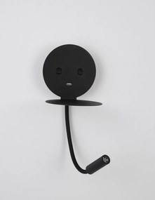 Černé hliníkové LED nástěnné svítidlo s ohybatelnou konstrukcí/s USB portem Eclip – Nova Luce