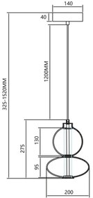 LED Lustr na lanku DAPHNE LED/12W/230V šedá