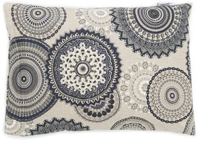 Pohankový polštář Šedá mandala, 38 x 28 cm – šedý, s levandulí, s motivem mandaly, česká ruční výroba