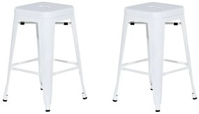 Sada 2 ocelových barových stoliček 60 cm bílé CABRILLO Beliani