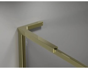 Mexen, Mexen Kioto-F L sprchová stěna s rámem 100 x 202 cm, průhledná 8 mm, zlatá - 800-100-174-50-00