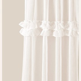 Room99 Záclona na kroužcích Frilla s volánky Jednobarevná Barva: Světle růžová, Velikost: 350 x 250 cm