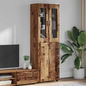 Vysoký bufet FLORIN 60 x 35 x 182 cm Staré dřevo 3397922