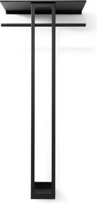 Černý ocelový nástěnný věšák s poličkou 70 cm Luno Large – Spinder Design