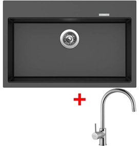 Set Sinks MAXIMO 780 Metalblack+VITALIA