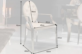 Designová židle s opěrkami Rococo II béžová