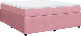 Box spring postel s matrací růžová 180x200 cm samet 3285661