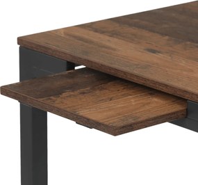 Jídelní stůl rozkládací ALMIO - old wood / černé kovové nohy