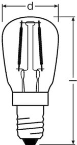 LED žárovka do lednice E14 OSRAM 1,6W (5W) teplá bílá (2400K)