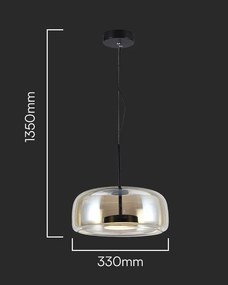 LED Solution Černé závěsné LED svítidlo s jantarovým stínidlem 33cm 6W 23378