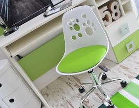 MPT Dětská otočná židle Foot - bílo zelená
