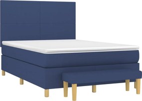 Box spring postel s matrací modrá 140x190 cm textil 3136995