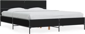 Rám postele černý 150 x 200 cm kompozitní dřevo a kov 3280002