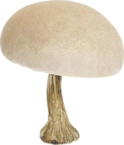 Dekoracja Velvet Mushroom 12 cm beige