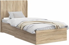 Postelový rám s úložným prostorem a hlavovou opěrkou Dub sonoma 3414151
