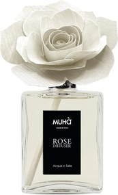Muhà Rose difuzér s dřevěnou růží Acqua e Sale, 200 ml