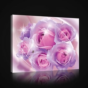 Postershop Obraz na plátně: Růžové růže - 75x100 cm