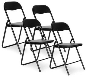 Sada 4 skládacích cateringových židlí CAPS černá