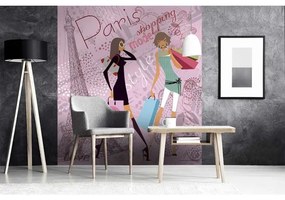 DIMEX | Vliesová fototapeta na zeď Pařížský styl MS-3-0331 | 225 x 250 cm | růžová, vícebarevná
