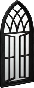 Zahradní zrcadlo černé 70 x 30 cm železo pro použití venku 318364