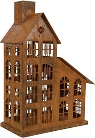 Kovová lucerna domek - 32 cm