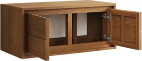 Hnědá závěsná skříňka pod umyvadlo z teakového dřeva 90x40 cm Kenta – Kave Home
