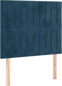 Box spring postel s matrací a LED tmavě modrá 120x200 cm samet 3136237