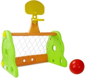 Mamido Dětská fotbalová branka + basketbalový koš 2v1 zelená