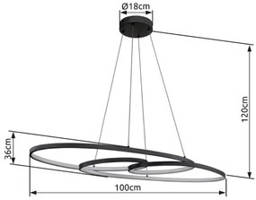 Globo 67177-40 - LED Lustr na lanku SPIRA LED/39W/230V 2700/4000/6500K