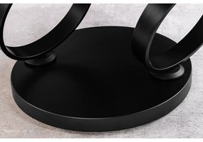 Massive home | Konferenční stolek DANCING RINGS 80-135 cm otočný keramický stůl s bílým mramorovým vzhledem