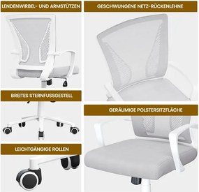 Kancelářská židle Yaheetech – světle šedá (267709041205)