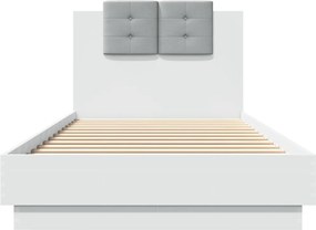 Rám postele s čelem bílý 100 x 200 cm kompozitní dřevo 3209933