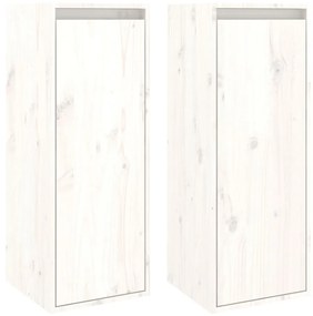 Nástěnné skříňky 2 ks bílé 30 x 30 x 80 cm masivní borovice - Default Title