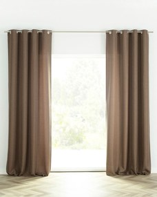 Hotový závěs BASIC na kroužcích 140x280cm hnědý