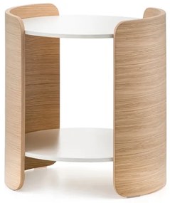 Noční/konferenční stolek Parenthesis v. 45 cm, Pedrali - bělený dub/bílá deska
