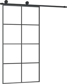 vidaXL Posuvné dveře s kováním 102,5 x 205 cm ESG sklo a hliník [3152143]
