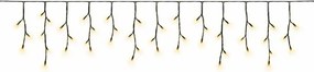 Hobby Line venkovní LED rampouchy, světelné, 200 × 50 cm, teple bílá, 40 diod, tmavě zelený kabel, IP44, prodlužovací