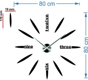 Zrcadlové 3D hodiny na zeď nalepovací | SENTOP 12SZ012