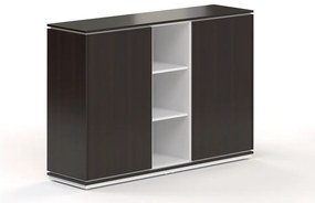 Střední skříň Creator 162,8 x 44,5 x 115,5 cm, bílá / wenge